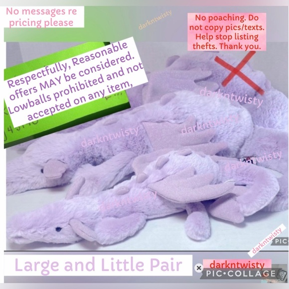 Jellycat | Toys | Owner Bnwt 2 Jellycat Lavender Dragons Large 27 And ...